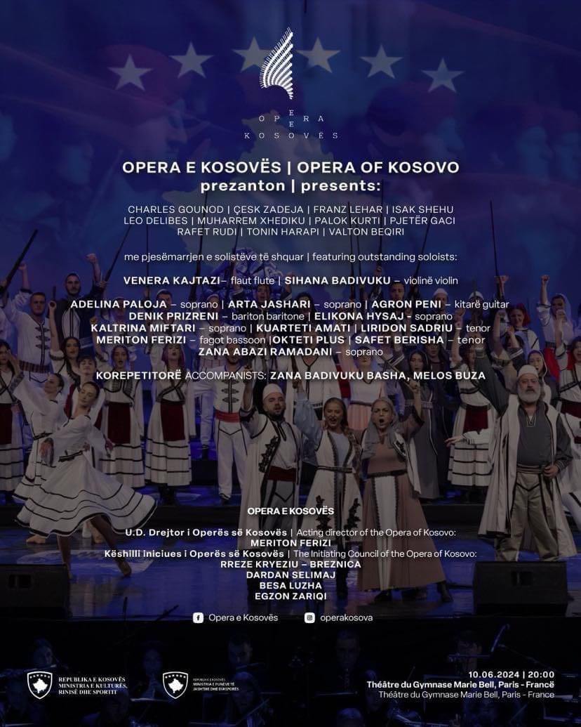 Opera e Kosovës prezantohet edhe në Paris, interpretojnë solistë të ... Opera e Kosovës prezantohet edhe në Paris, interpretojnë solistë të ...